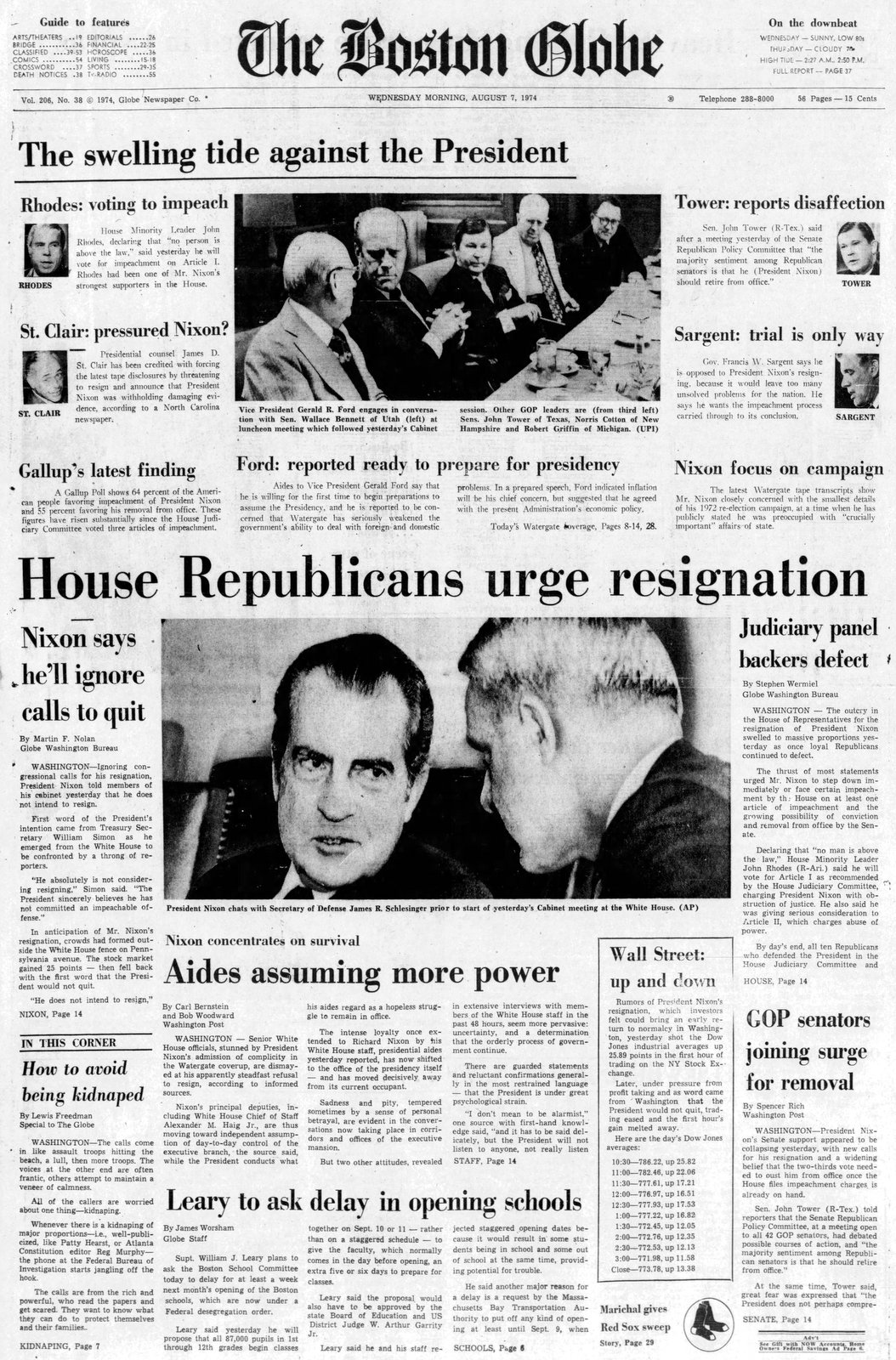 Nixon's resignation: Headlines from the President's last days in office ...