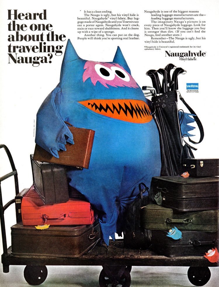Remember the Nauga, the adorable toy monster mascot for Naugahyde vinyl ...