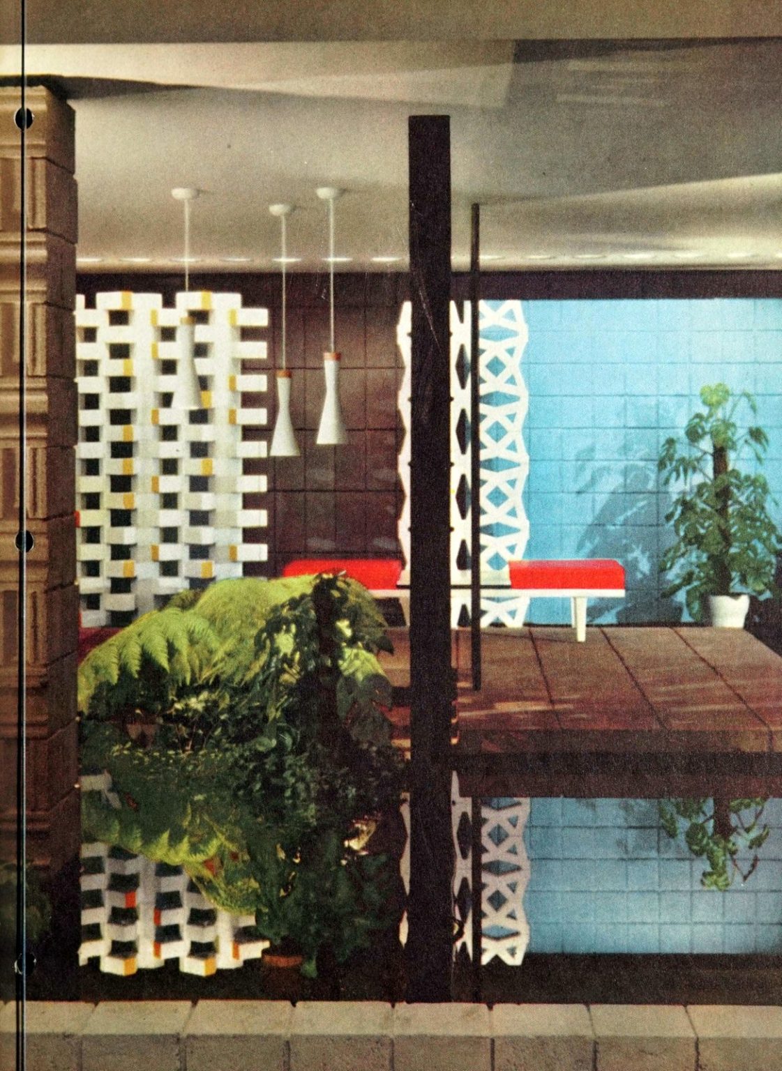 Decorative concrete block offered privacy & light for mid-century ...