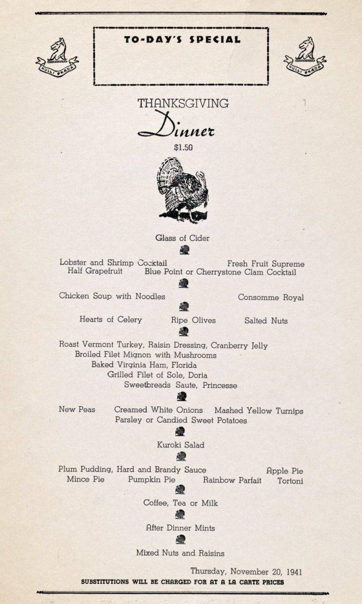 What did people have for Thanksgiving dinner years ago? Take a look ...
