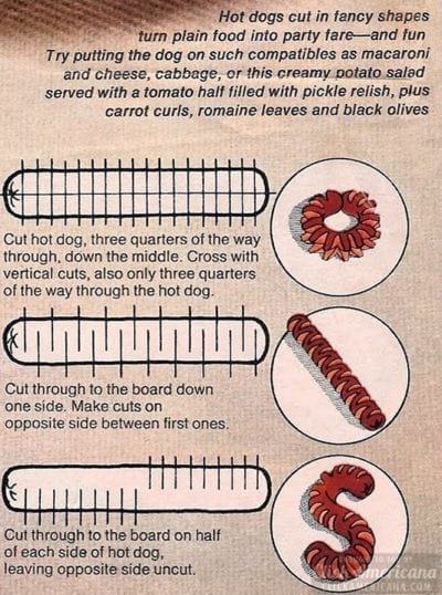 How to make fancy hot dog shapes, plus retro ways to stuff your franks ...
