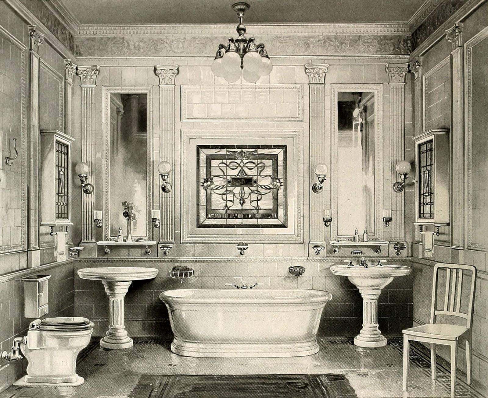 20 elegant antique bathrooms from the 1900s: Sinks, tubs, tile & decor ...
