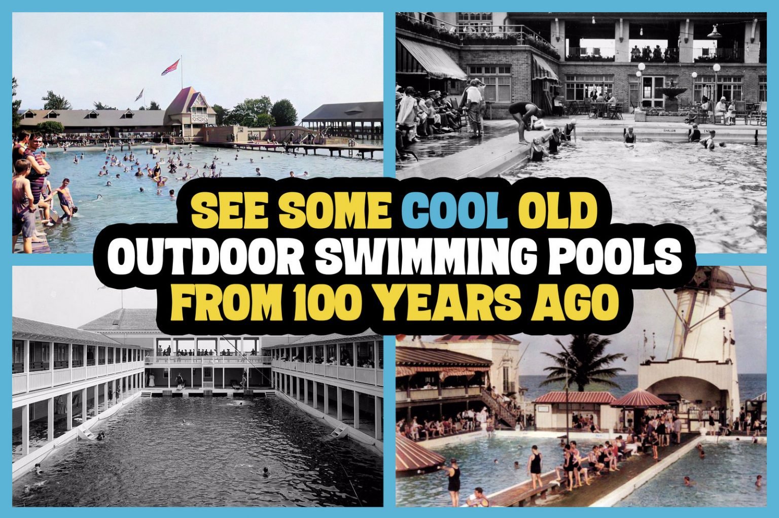 Huge old outdoor public swimming pools like these made summertime cool ...