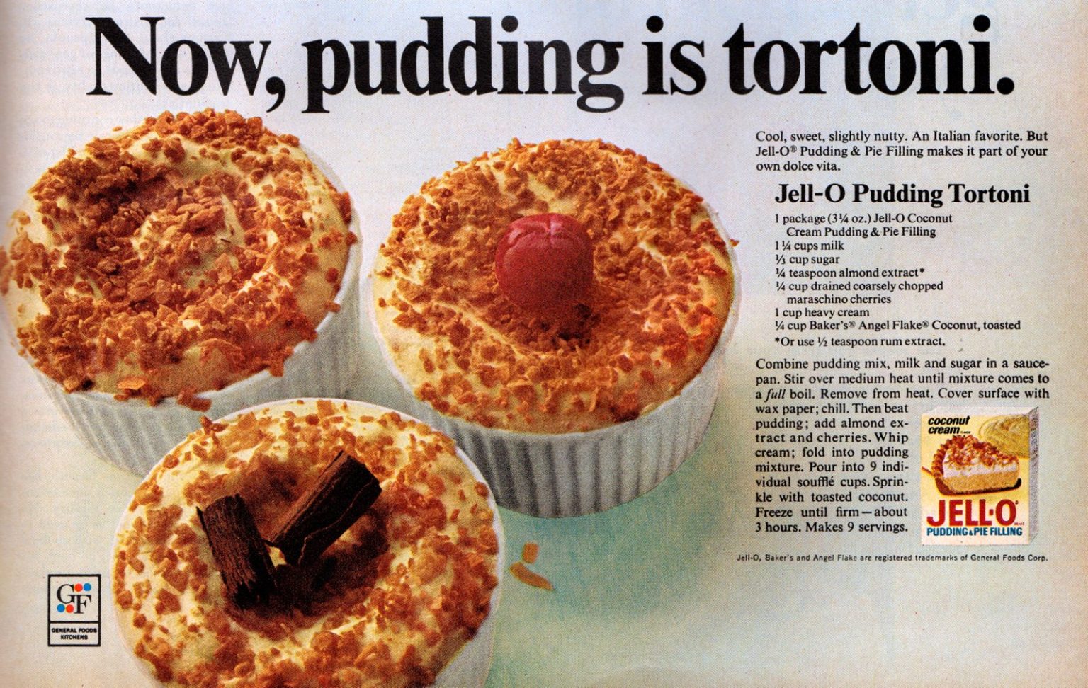 Jell-O Pudding Tortoni recipe from the 60s - Click Americana