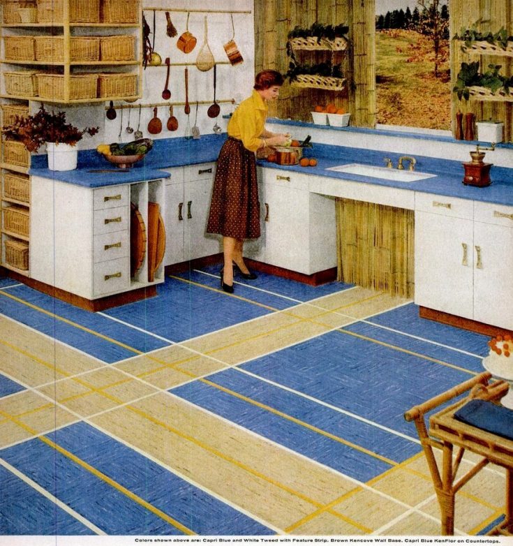 Vintage home style: 1950s vinyl floor tiles in square patterns - Click ...