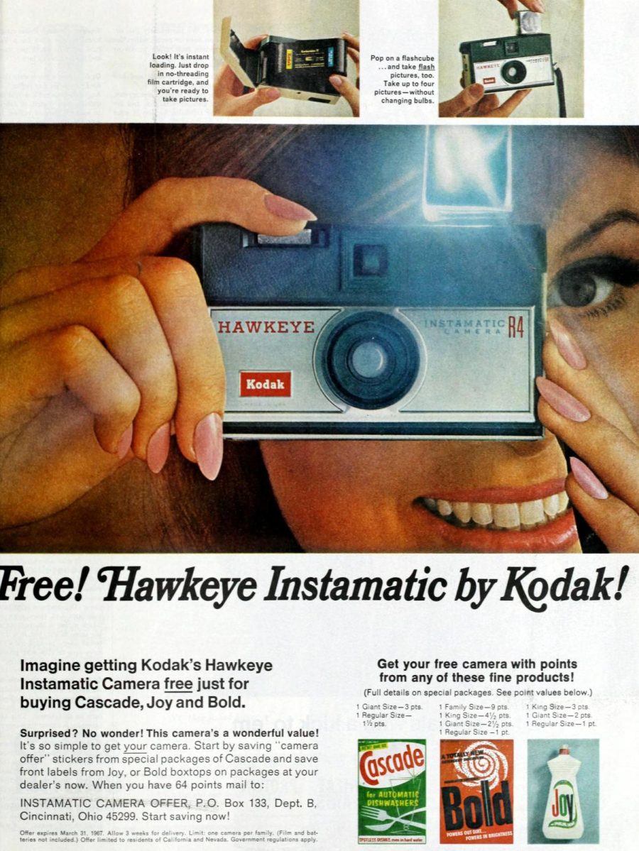The extremely popular Kodak Instamatic camera was simple, boxy & iconic ...