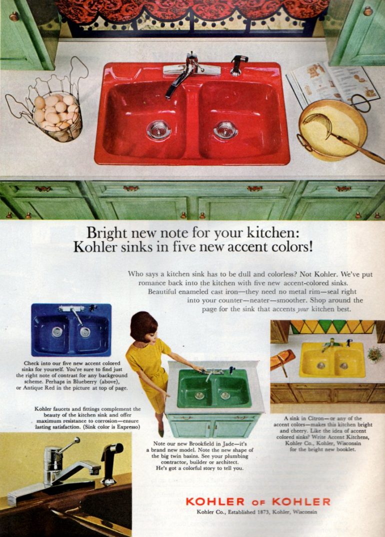 See colorful vintage kitchen sinks of the '60s & '70s - Click Americana