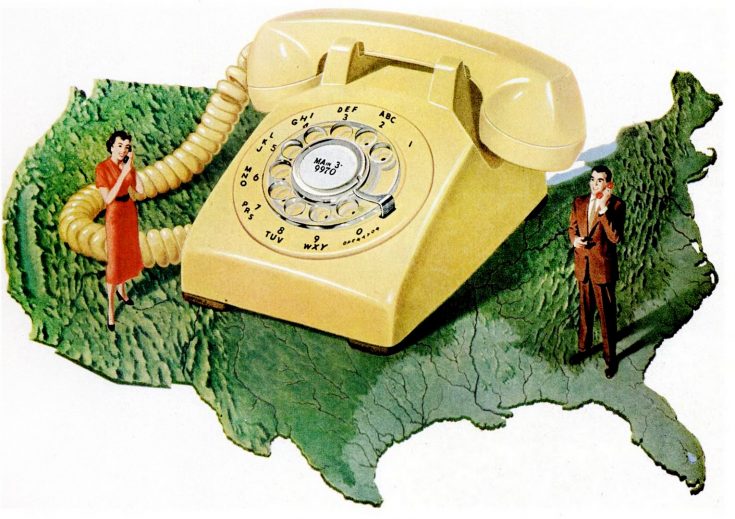 Vintage 1950s dial & touch-tone phones came in lots of decorator colors ...