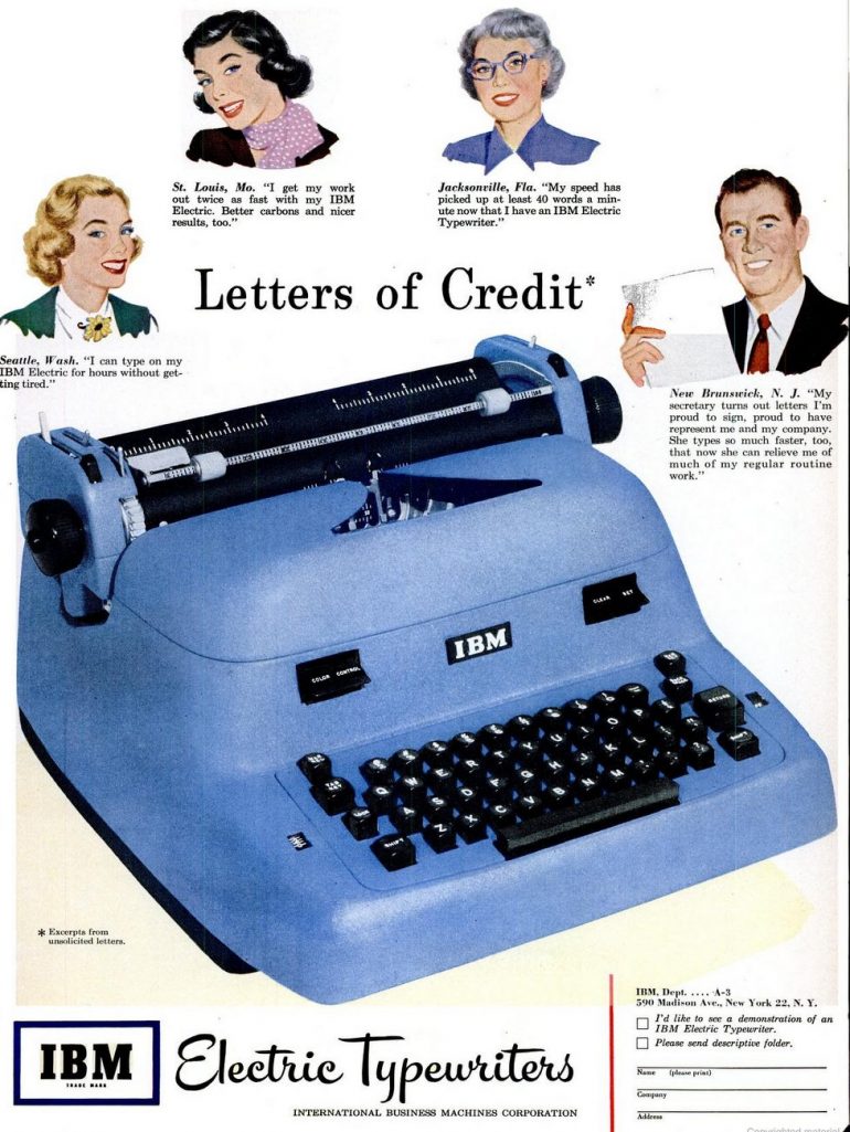 These old IBM electric typewriters rocked the business scene in the ...