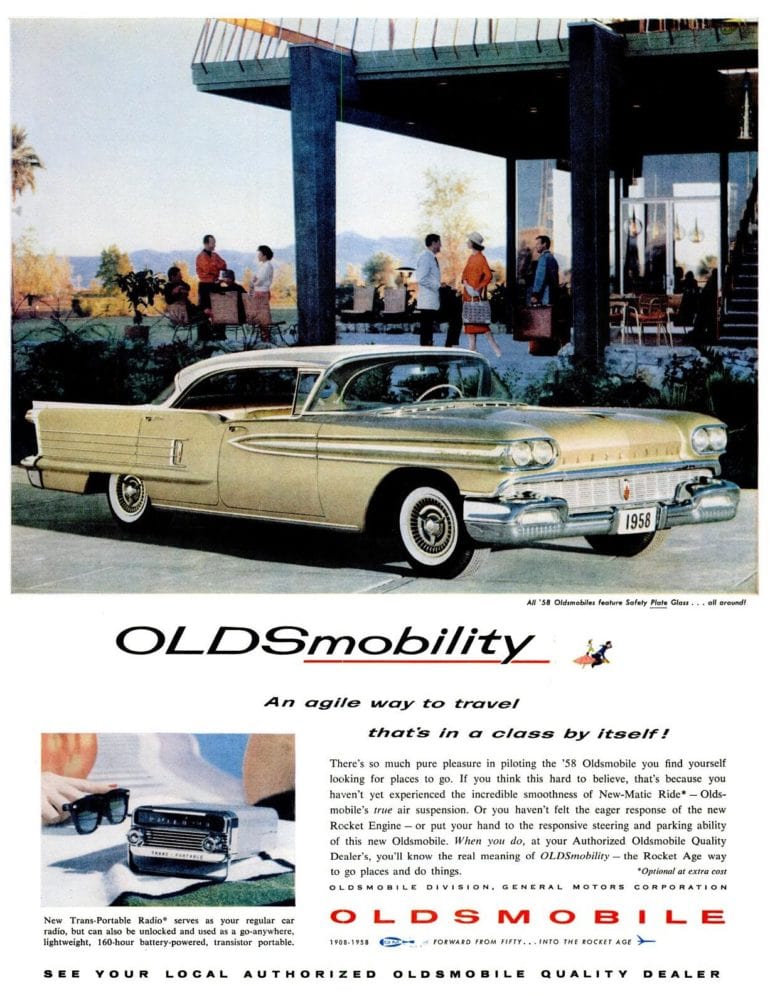 What style of car was hip in the fifties? See the 1958 Oldsmobile's ...