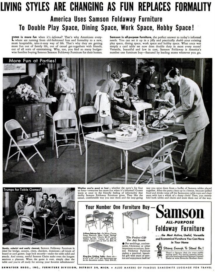 See the vintage card tables & folding furniture almost everyone used to ...