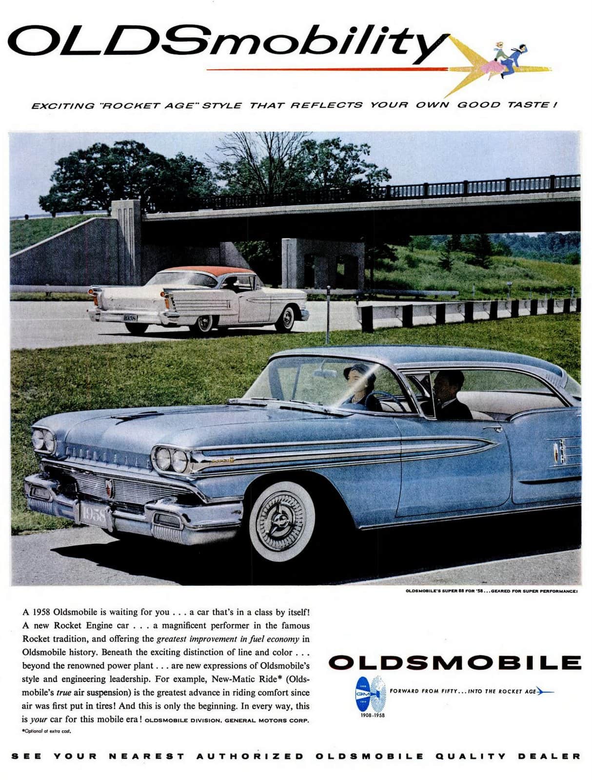 What style of car was hip in the fifties? See the 1958 Oldsmobile's ...