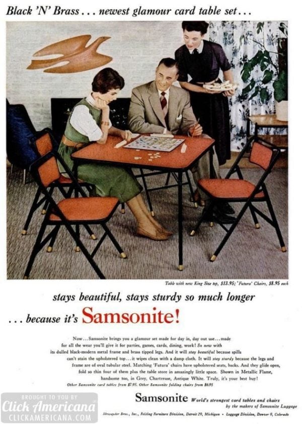 See the vintage card tables & folding furniture almost everyone used to ...