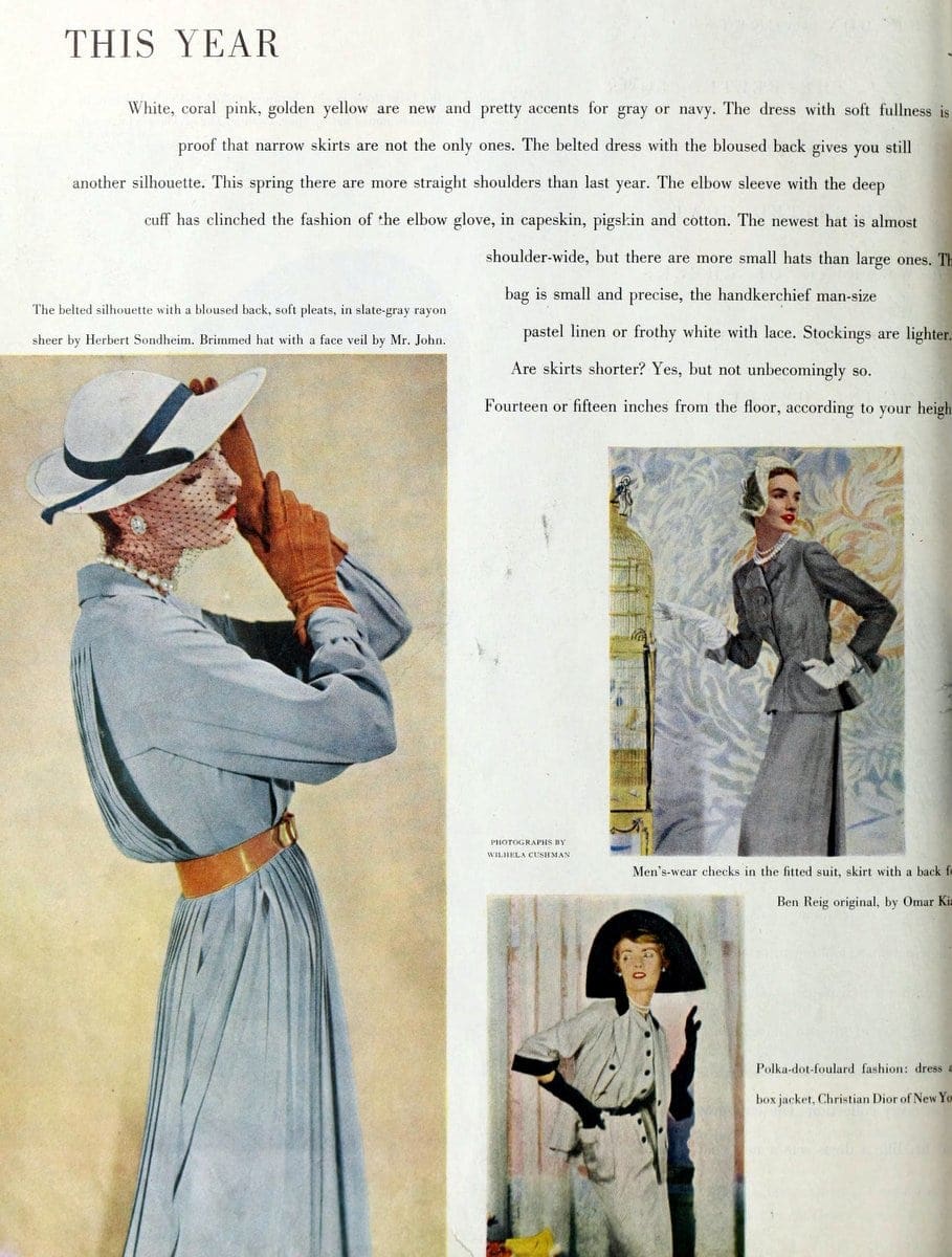 The most stylish 1950s spring fashions for women: Fitted coats, shorter ...