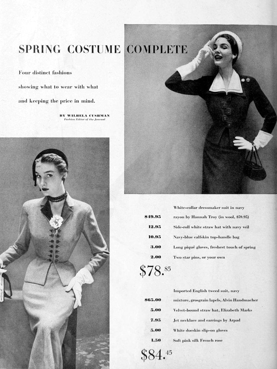 The most stylish 1950s spring fashions for women: Fitted coats, shorter ...