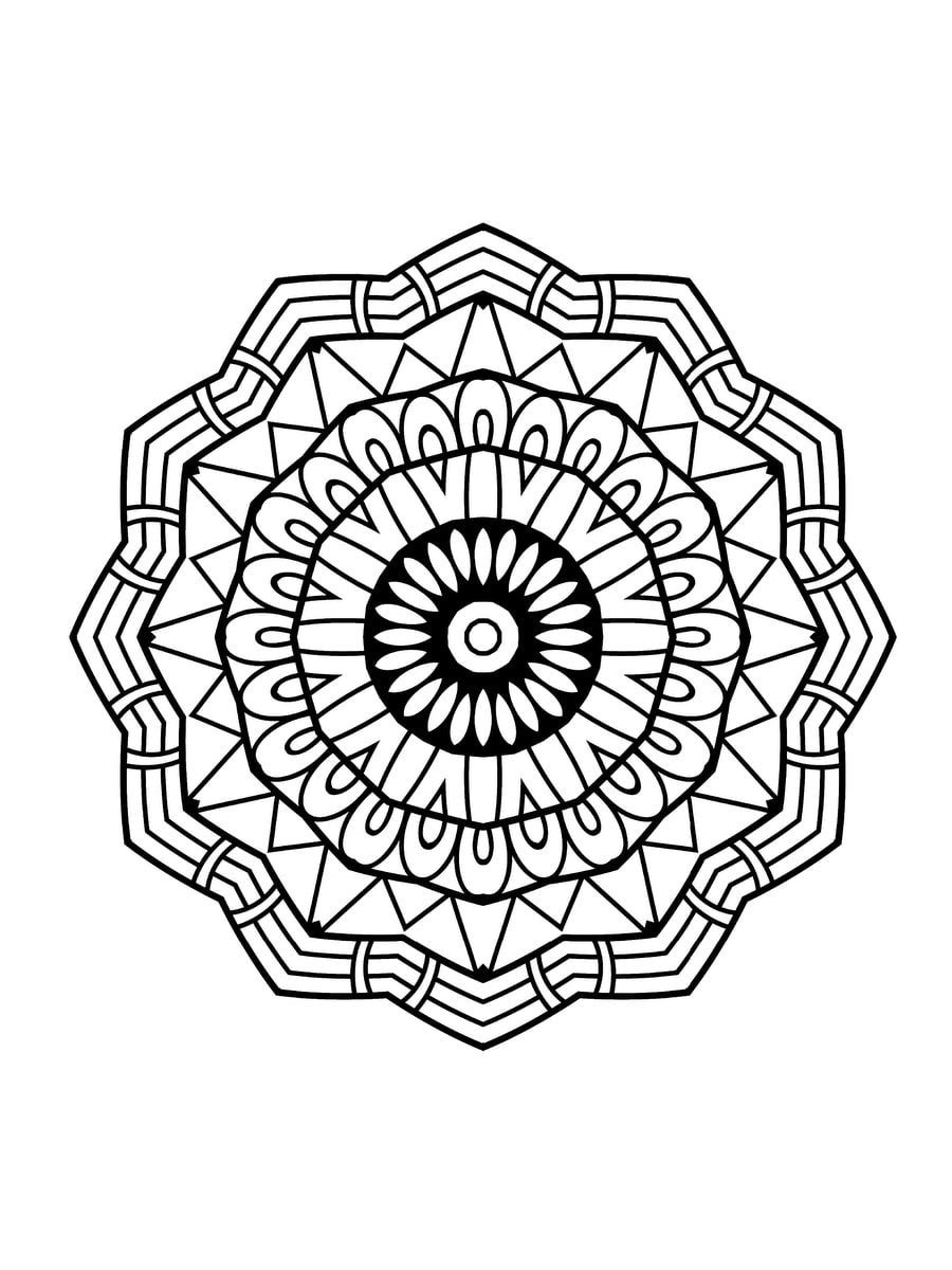Large Print Adult Coloring Book #3: Big, Beautiful and Simple Mandalas ...