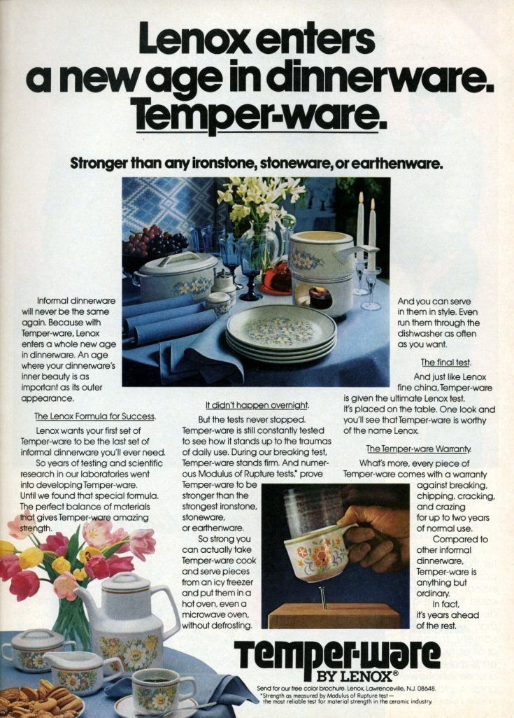 Lenox Temper-ware informal dinnerware sets from the '70s came in 8 ...