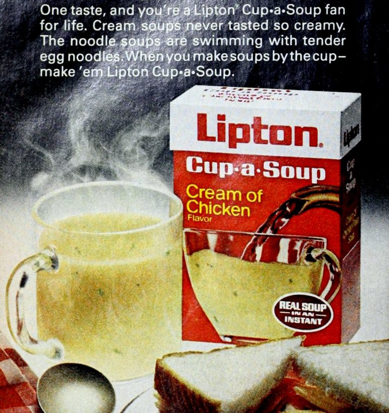 Cup-a-Soup & Souptime instant soup mixes were hot lunch options in the ...