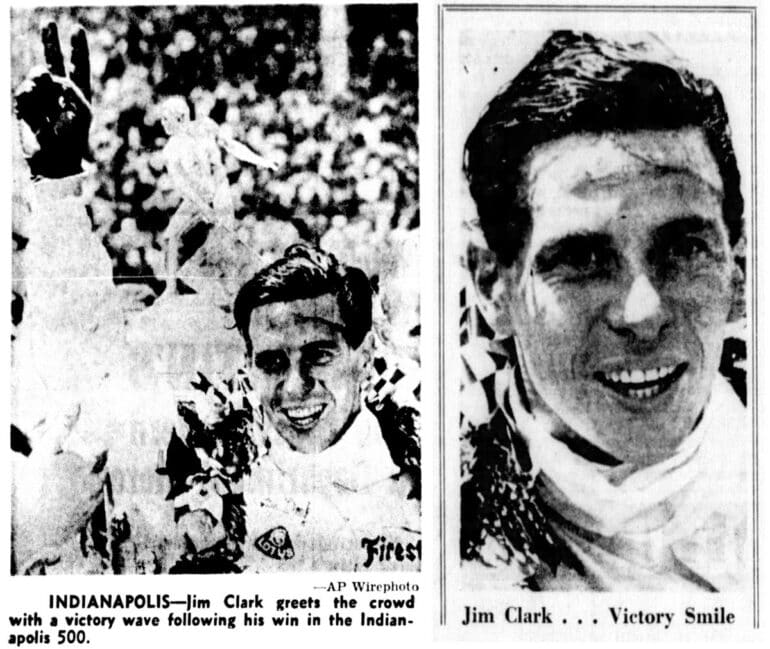 Looking back to when Jim Clark won the Indianapolis 500 race in a rear ...
