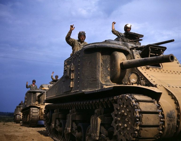 See WW2 tanks in action: M4 General Shermans & M3 General Grants ...