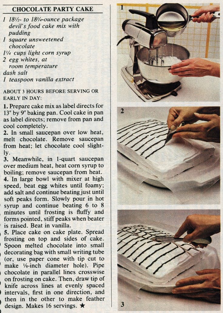 A retro chocolate & vanilla pretty party cake (1982) - Click Americana