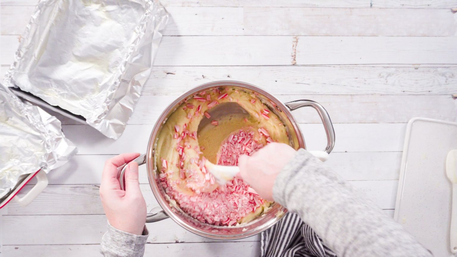 Delicious peppermint fudge with crushed candy canes is an extra festive ...