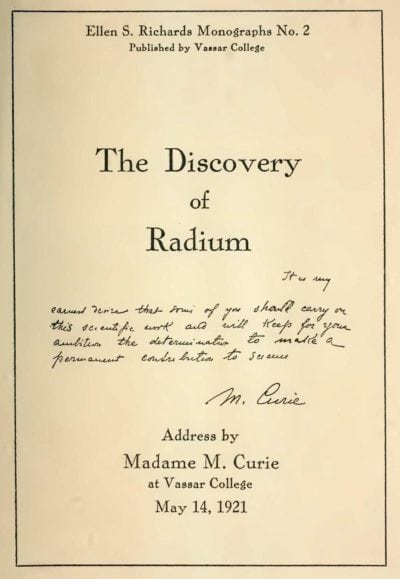 Marie Curie tells how she discovered radium - a scientific breakthrough ...