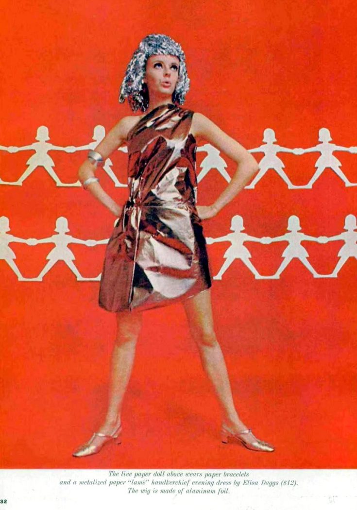 See 1960s paper dresses, the retro dress-in-a-can, foil dresses & other ...