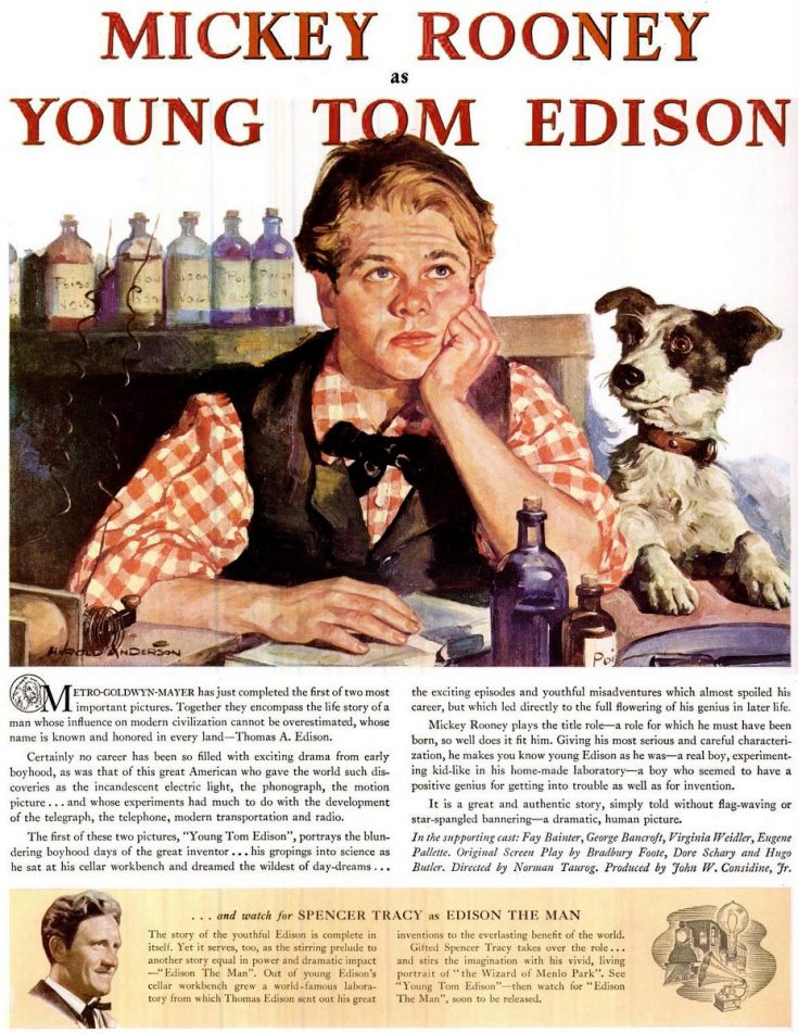 Mickey Rooney starred as Young Thomas Edison back in 1940 - Click Americana
