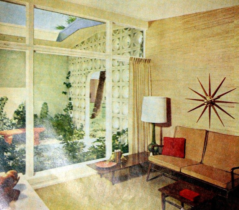 Decorative concrete block offered privacy & light for mid-century ...