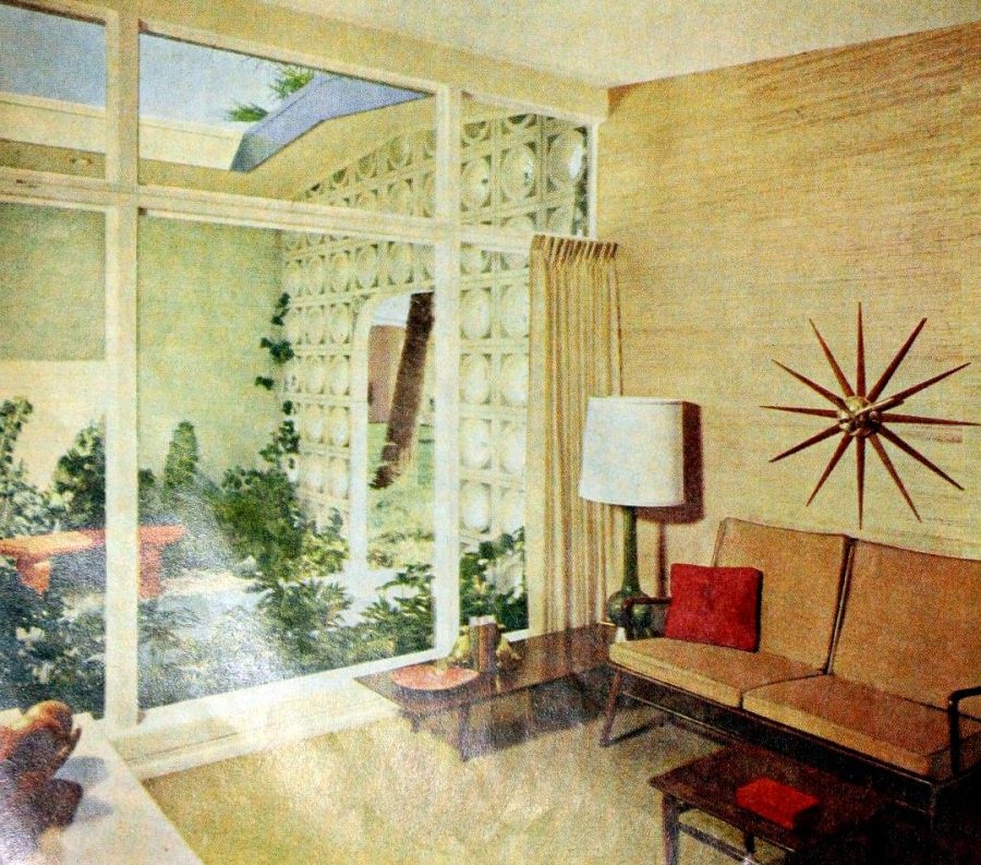 Decorative concrete block offered privacy & light for mid-century ...