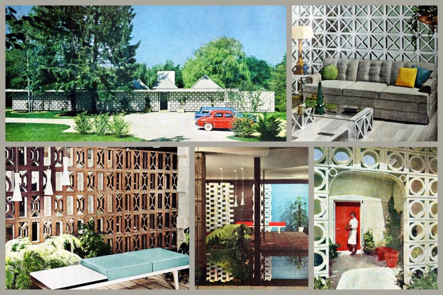 Decorative concrete block offered privacy & light for mid-century ...