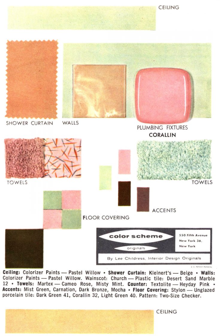 Popular mid-century bathroom color schemes of the 1950s - Click Americana