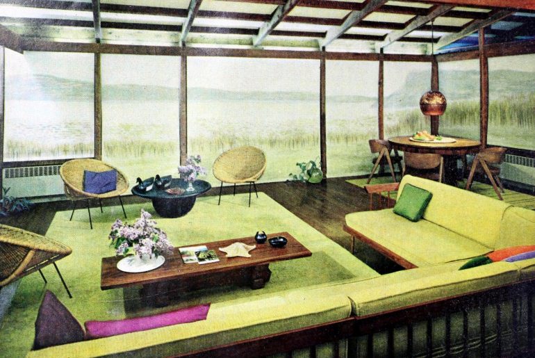 Mid century modern living room decor: 50+ vintage photos showing bold ...