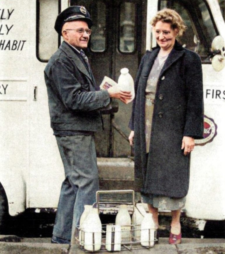 The milkman of years ago delivered milk & happy memories - Click Americana