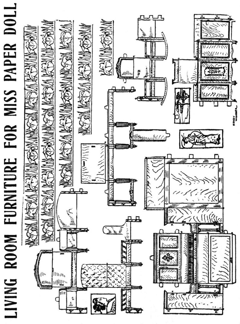 Vintage paper doll sets: Miss Paper Dolls, outfits & furniture (1911 ...