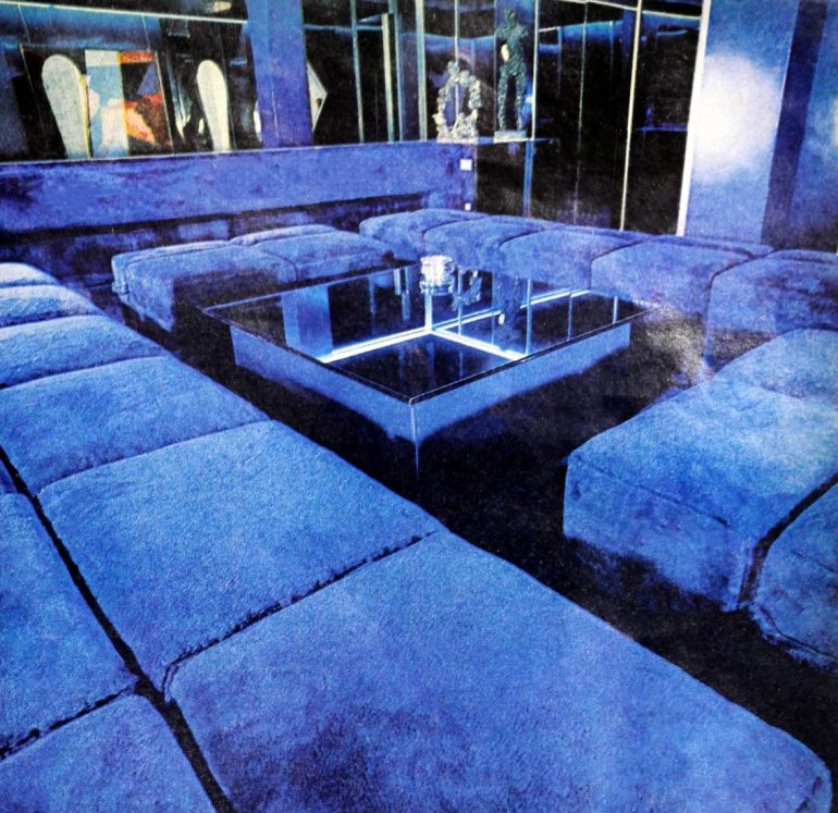 Electric blue was everywhere in this amazing living room art ...