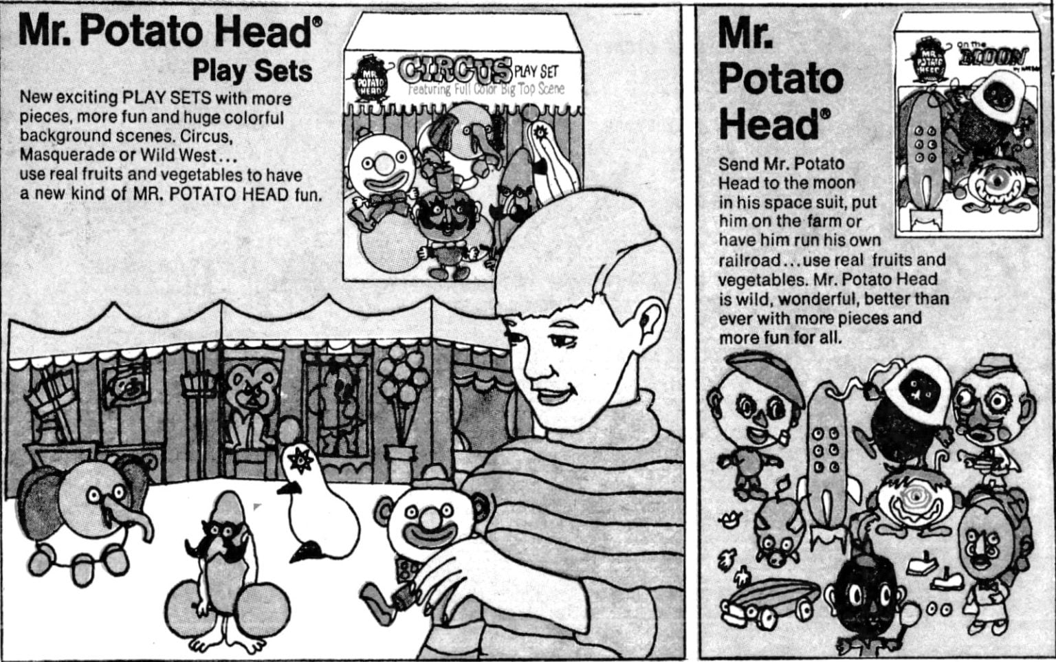 The original Mr Potato Head & Mrs Potato Head toys in the 1950s were ...