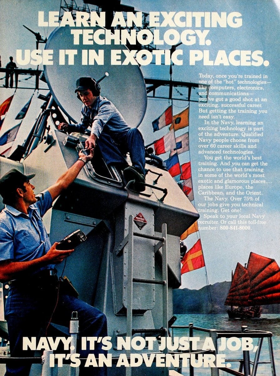 Navy. It's not just a job, it's an adventure: Vintage recruitment ads ...