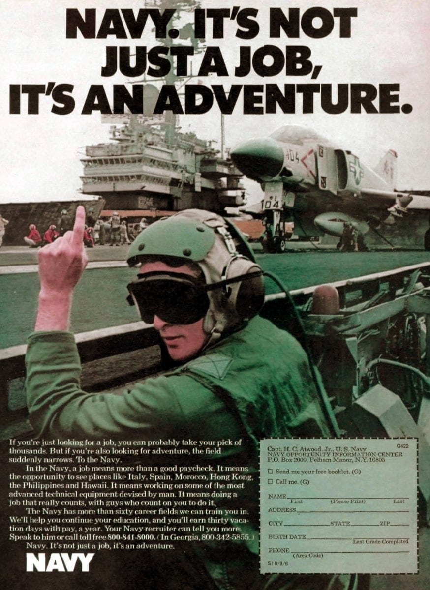Navy. It's not just a job, it's an adventure: Vintage recruitment ads ...