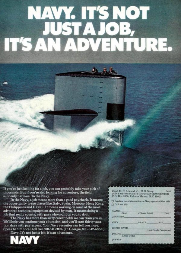 Navy. It's not just a job, it's an adventure: Vintage recruitment ads ...