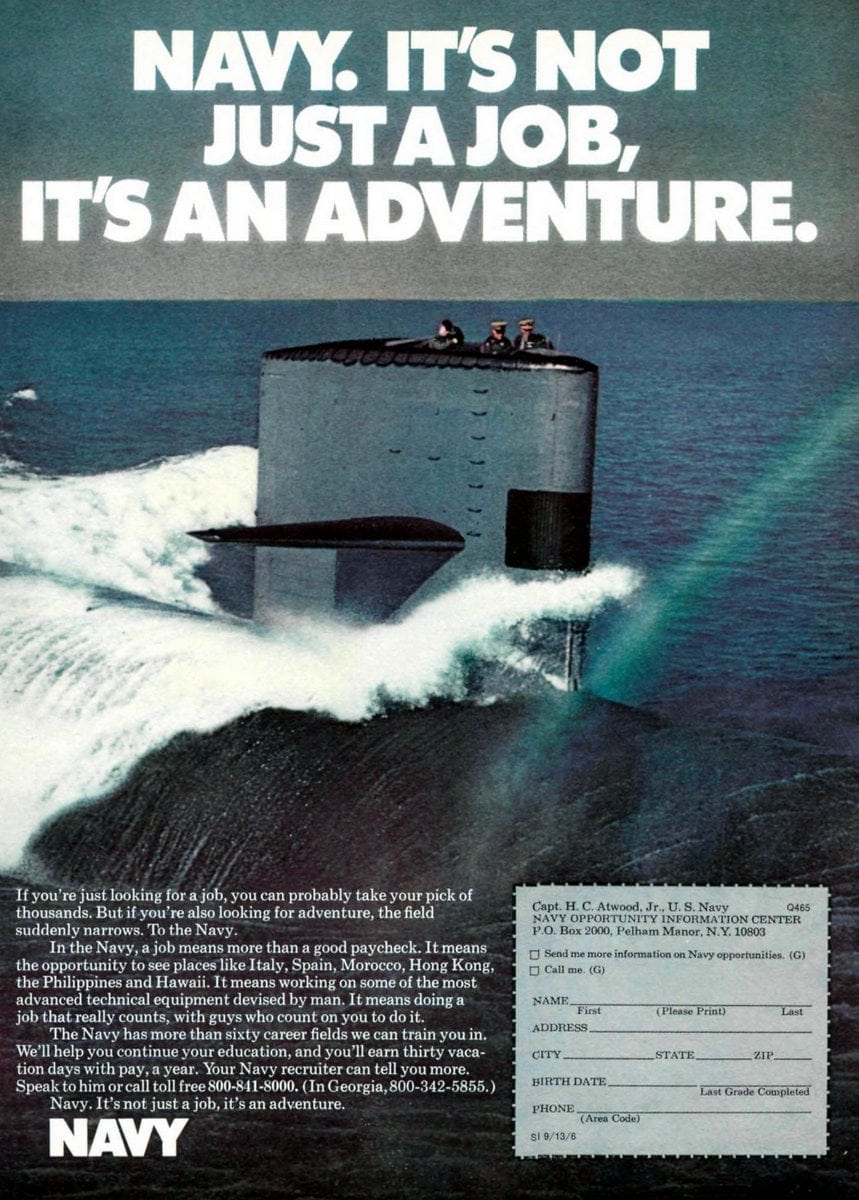 Navy. It's not just a job, it's an adventure: Vintage recruitment ads ...