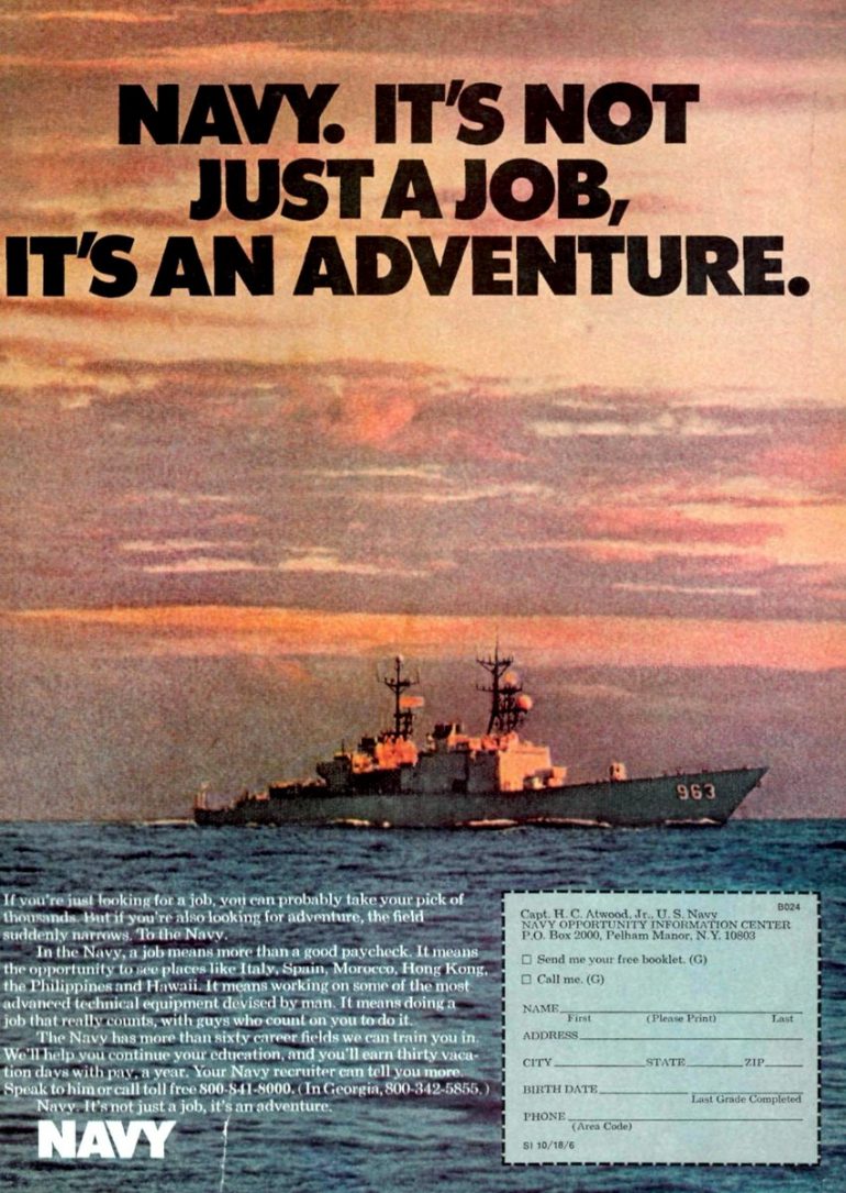 Navy. It's not just a job, it's an adventure: Vintage recruitment ads ...