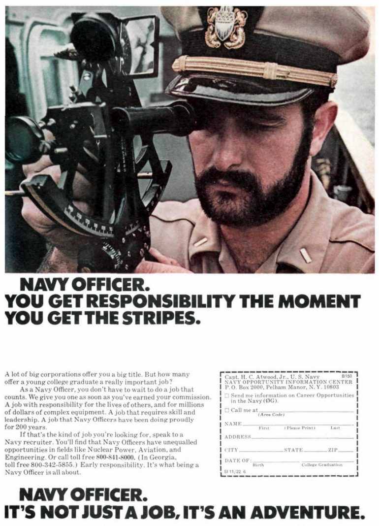 Navy. It's not just a job, it's an adventure: Vintage recruitment ads ...