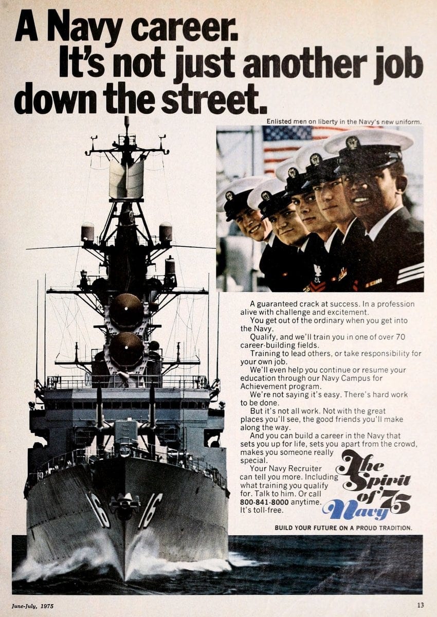 Navy. It's not just a job, it's an adventure: Vintage recruitment ads ...