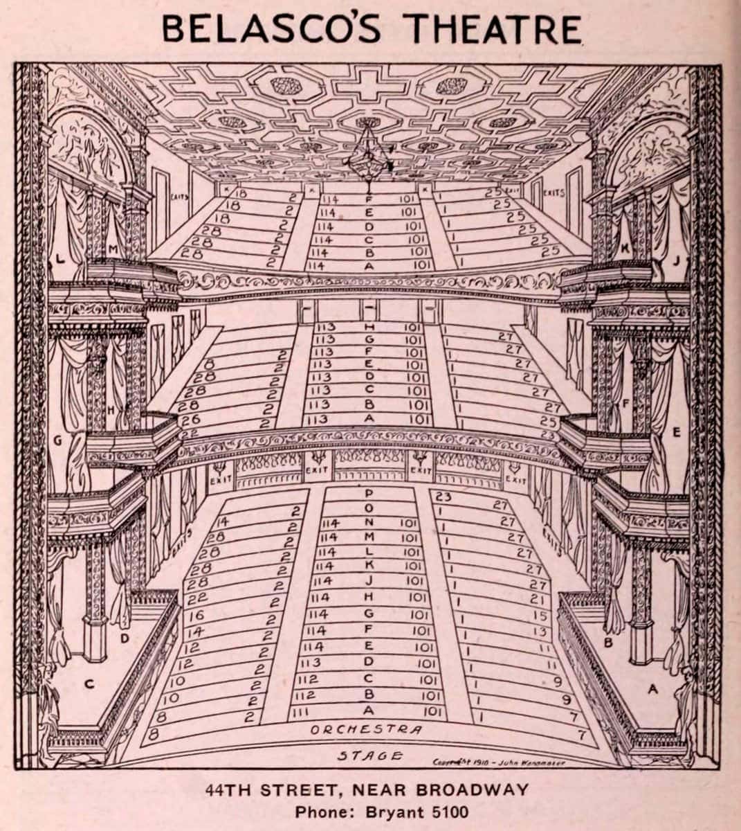 Vintage seating charts for famous old Broadway theatres in New York ...