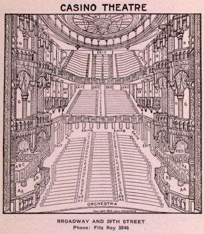 Vintage seating charts for famous old Broadway theatres in New York ...