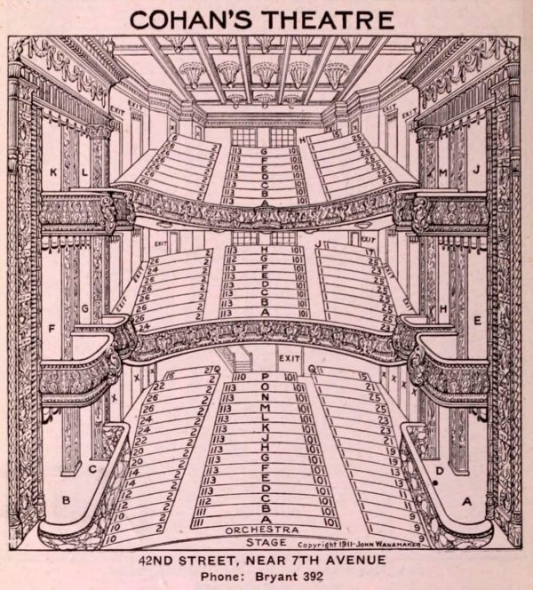 Vintage seating charts for famous old Broadway theatres in New York ...