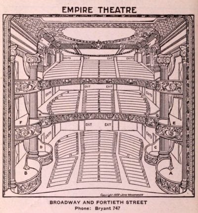 Vintage seating charts for famous old Broadway theatres in New York ...