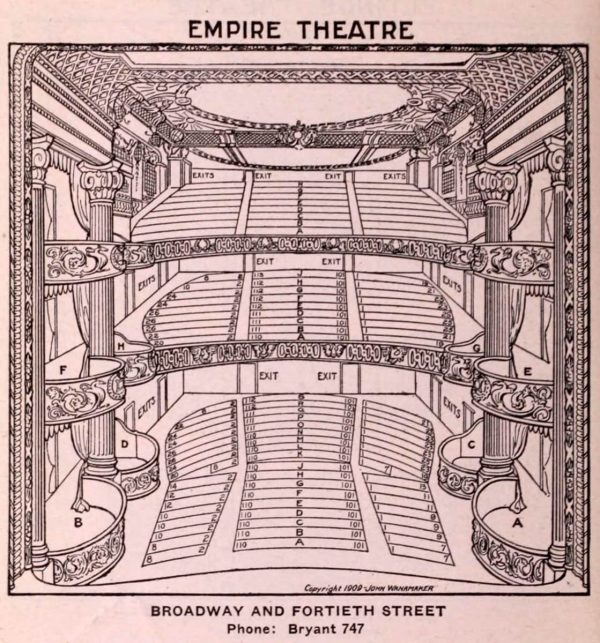 Vintage seating charts for famous old Broadway theatres in New York ...
